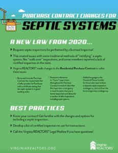 Purchase Contract Changes for Septic Systems - Virginia REALTORS®