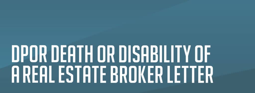 DPOR Update: Death or Disability of a Broker - Virginia REALTORS®